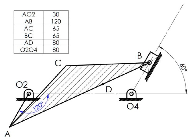 SOLVED: The figure shows a mechanism. ALL DIMENSIONS are in mm. The ...