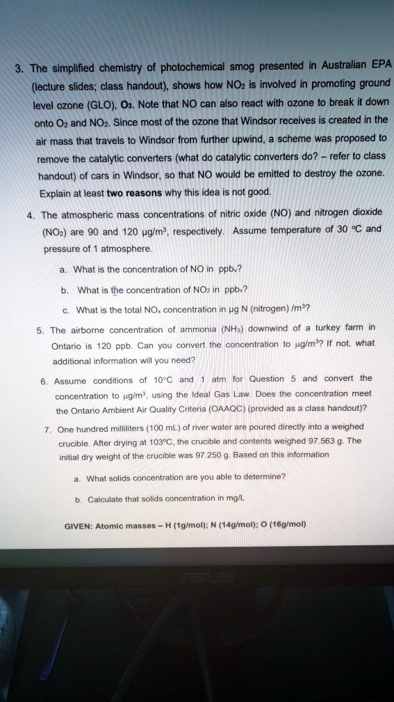 VIDEO solution: The simplified chemistry of photochemical smog ...