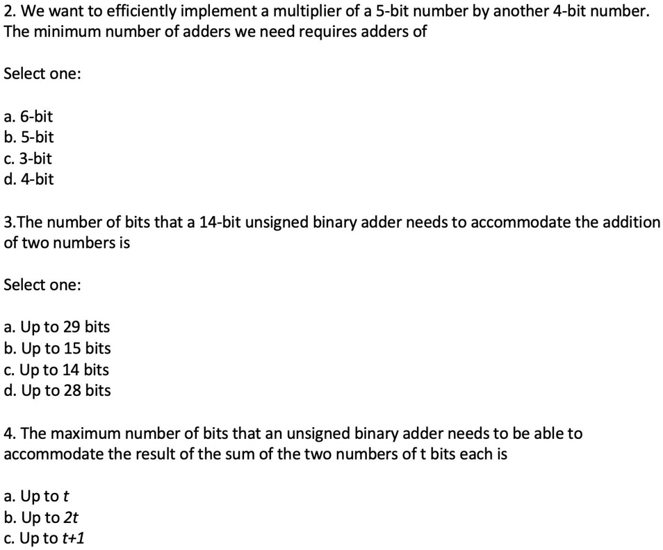 SOLVED: We want to efficiently implement a multiplier of a 5-bit number ... SOLVED: We want to efficiently implement a multiplier of a 5-bit number ...
