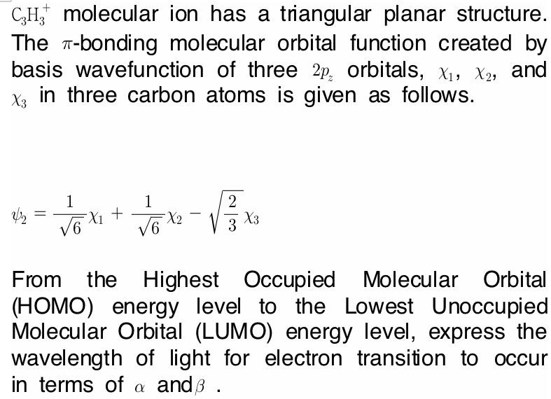ch molecular ion has a triangular planar structure the t bonding molecular orbital function ...