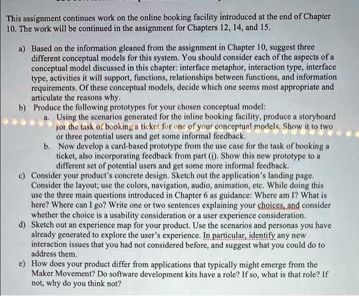 SOLVED: This assignment continues work on the online booking facility ...