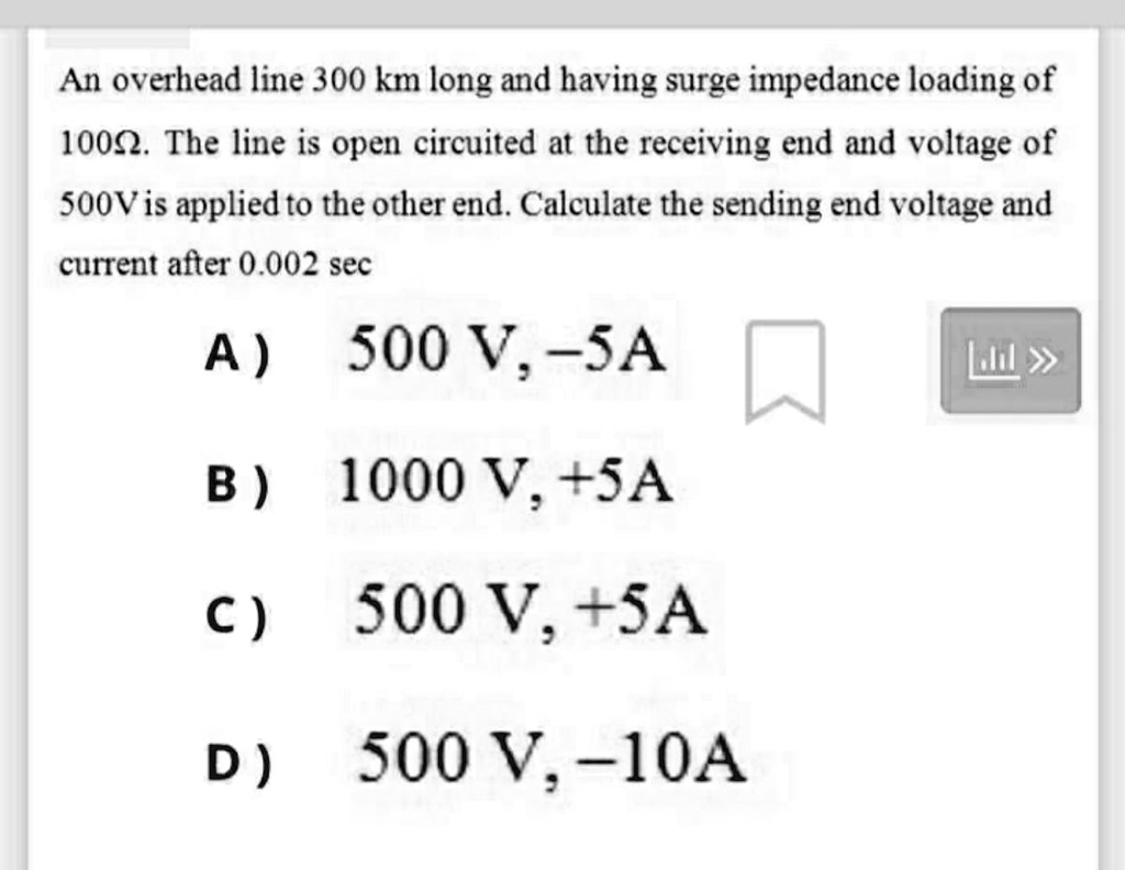 SOLVED: An overhead line 300 km long and having surge impedance loading ...