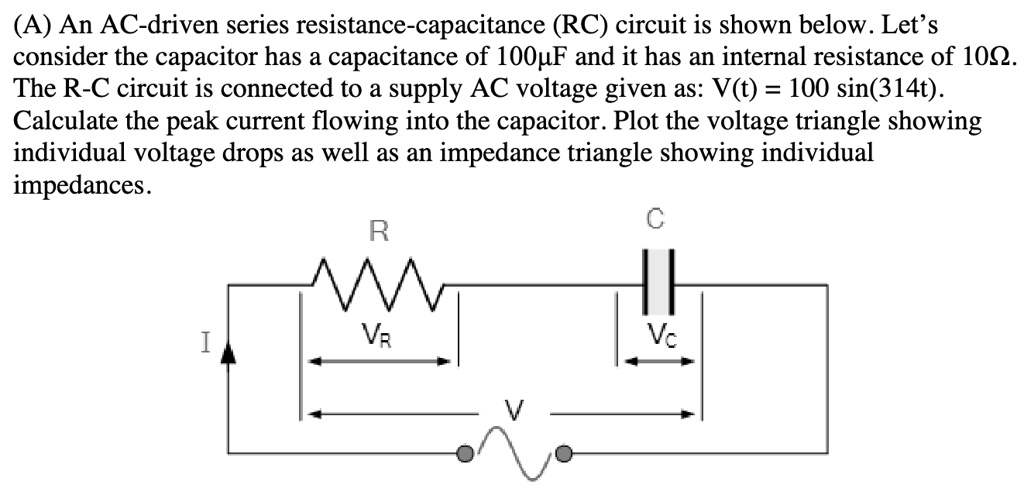 SOLVED: (A) An AC-driven series resistance-capacitance (RC) circuit is ...