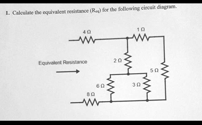 SOLVED: 1. Calculate the equivalent resistance (Rev) for the following circuit diagram ...