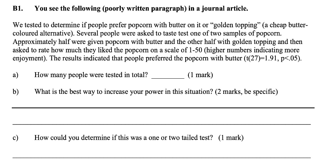 b1 you see the following poorly written paragraph in a journal article ...