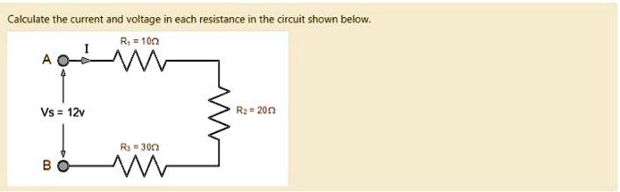 SOLVED: Calculate the current and voltage in each resistance in the circuit shown below: Vs ...
