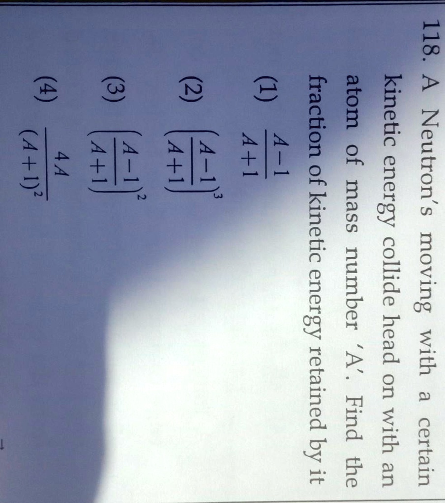 A neutron moving with a certain kinetic energy collides head-on with an ...