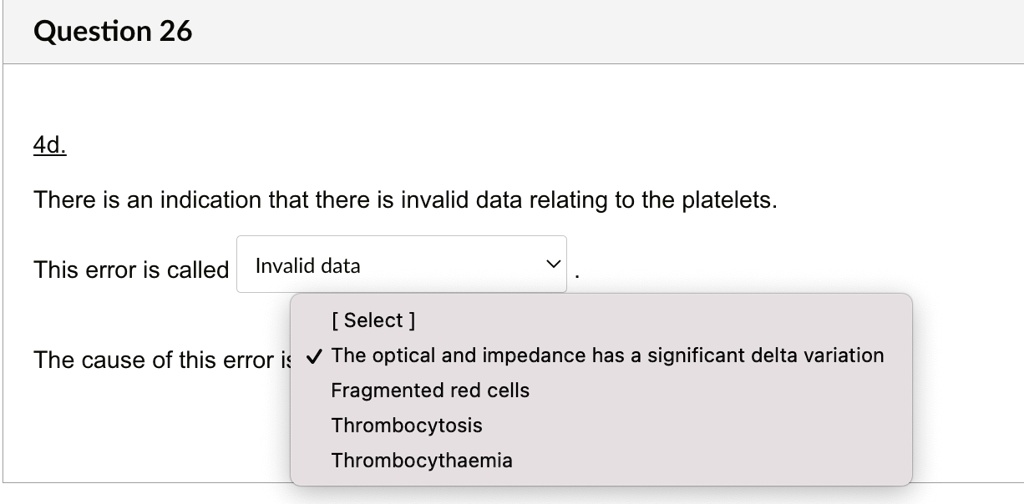 SOLVED: 4d. There is an indication that there is invalid data relating ...
