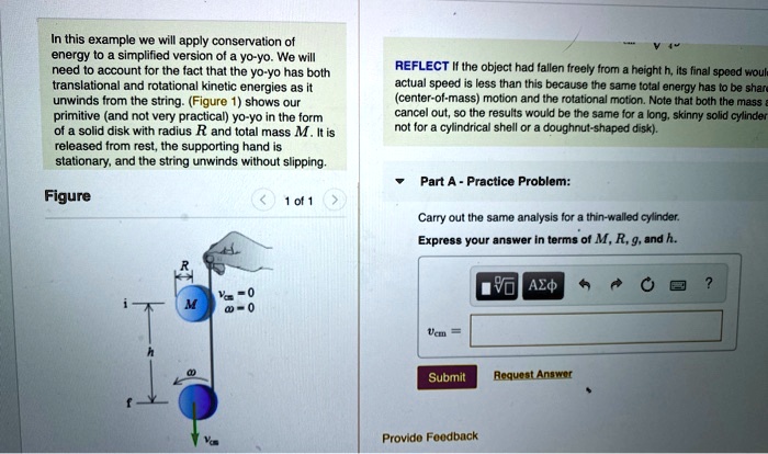 SOLVED: In this example, we will apply the conservation of energy to a ...