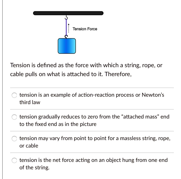 Tension force tension is defined as the force with which a...