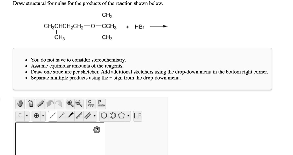 SOLVED: Draw structural formulas for the products of the reaction shown below: CH3CHCHCH2CH2O ...