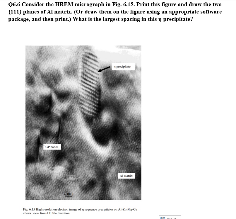 Q6.6 Consider the HREM micrograph in Fig. 6.15. Print this figure and ...