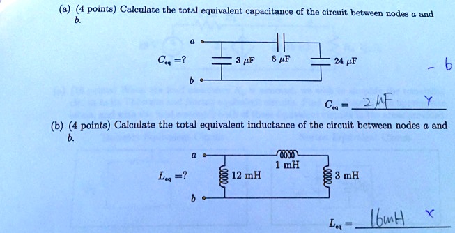 SOLVED: a) Calculate the total equivalent capacitance of the circuit ...