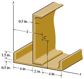 SOLVED: Determine the location x of the centroid C of the cross ...