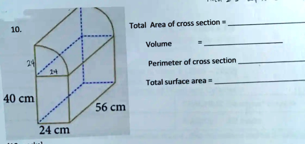 10. 24 24 Total Area of cross section = Volume = Perimeter of cross ...
