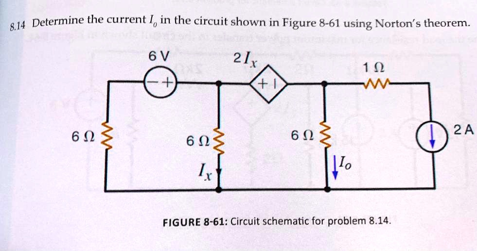SOLVED: 8.14 Determine the current Io in the circuit shown in Figure 8-61 using Norton's theorem ...