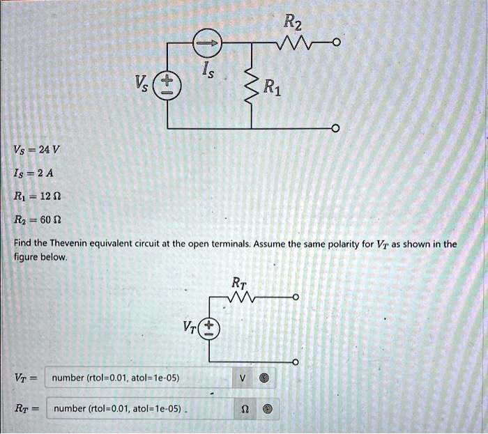 Solved: Texts: R2 = M Is = Vs (+) Wm = R1 Vs = 24v Is = 2a R = 12 R