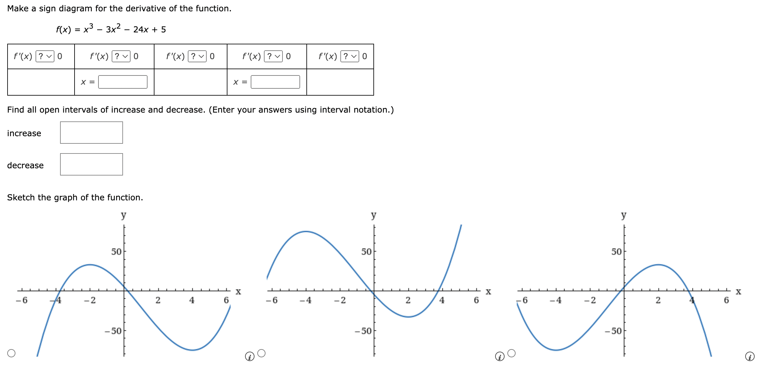 SOLVED: Make a sign diagram for the derivative of the function. f(x)=x ...