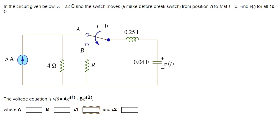 In the circuit given below, R = 22 ? and the switch moves (a make ...