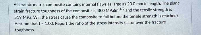 A ceramic matrix composite contains internal flaws as large as 20.0 mm ...