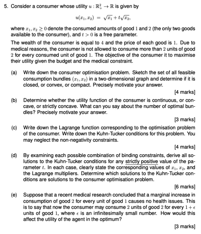 Consider a consumer whose utility u(R, Z) is given by u(11,12) = âˆš(11 ...