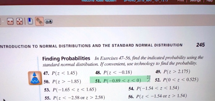 SOLVED: Ntroduction To NORMAL distributions ANd The STANDARD NORMAL ... SOLVED: Ntroduction To NORMAL distributions ANd The STANDARD NORMAL ...