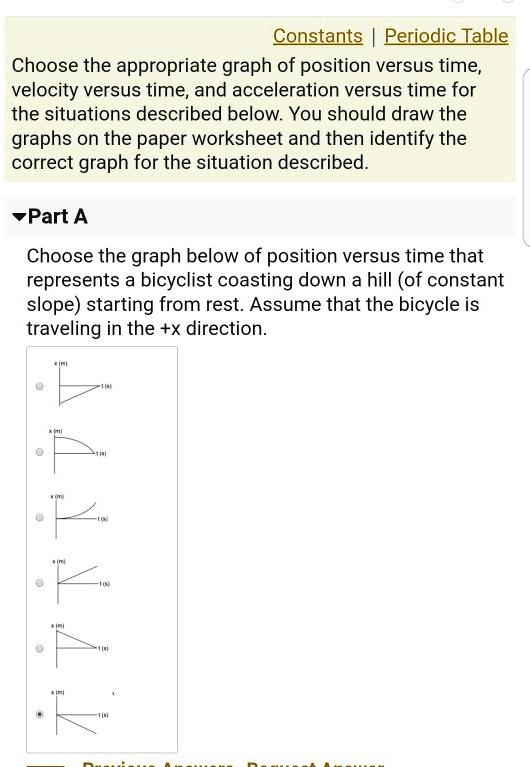 SOLVED: Constants PeriodicTable Choose the appropriate graph of ...