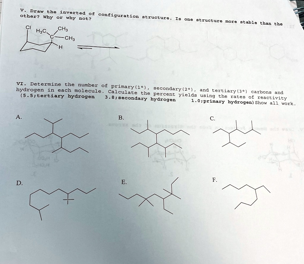 SOLVED: V. Draw the inverted configuration structure. Is one structure ...