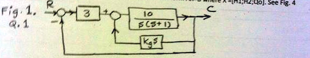 SOLVED: The block diagram of a motor position servo with minor velocity feedback loop is shown ...