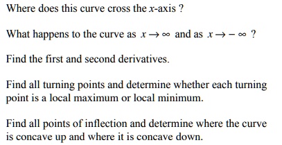 SOLVED: Where does this curve cross the x-axis? What happens to the ...
