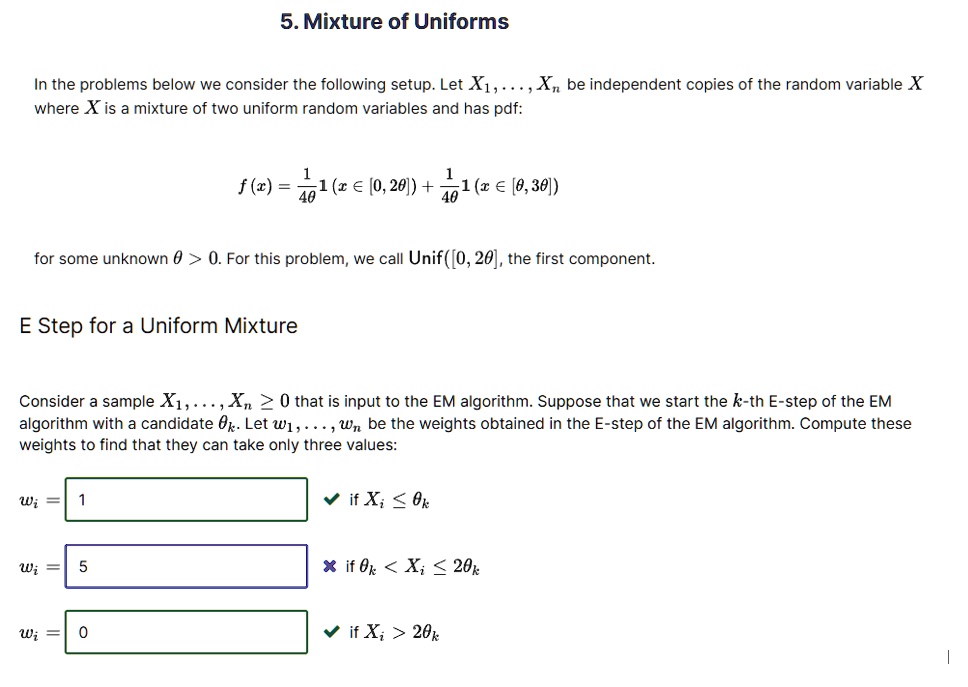 5. Mixture of Uniforms In the problems below we consider the following setup. Let X1, …, Xn be ...