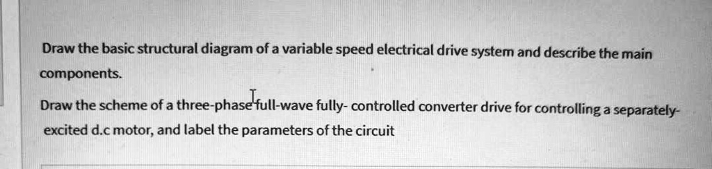 Draw the basic structural diagram of a variable speed electrical drive ...