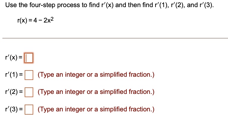 Solved Use The Four Step Process To Find R X And Then Find R 1 R