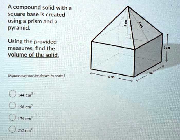 SOLVED:A compound solid with a square base is created using a prism and ...