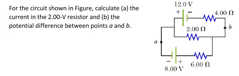 For the circuit shown in Figure, calculate (a) the current in the 2.00 ...