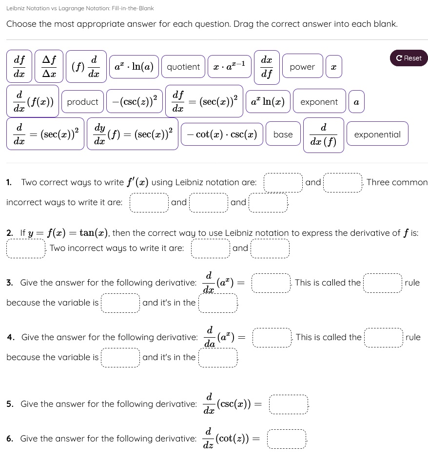 Leibniz Notation vs Lagrange Notation: Fill-in-the-Bl… - SolvedLib Leibniz Notation vs Lagrange Notation: Fill-in-the-Bl… - SolvedLib