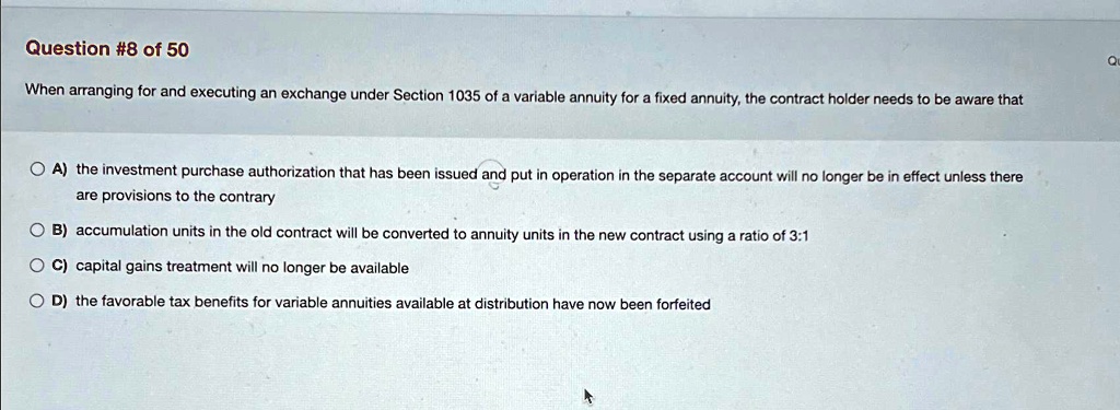 Question #8 of 50 When arranging for and executing an exchange under ...