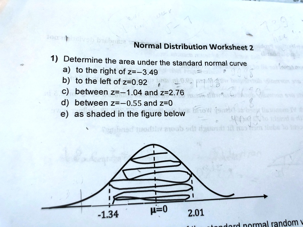Normal Curve Worksheet
