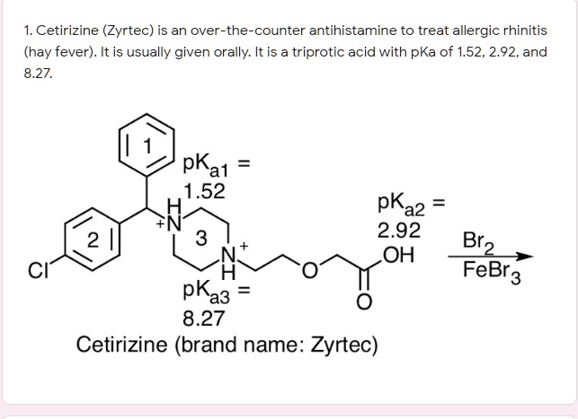 VIDEO solution: Cetirizine (Zyrtec) is an over-the-counter ...