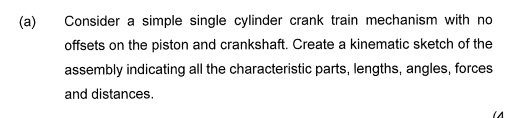SOLVED: Consider a simple single cylinder cranktrain mechanism with no ...