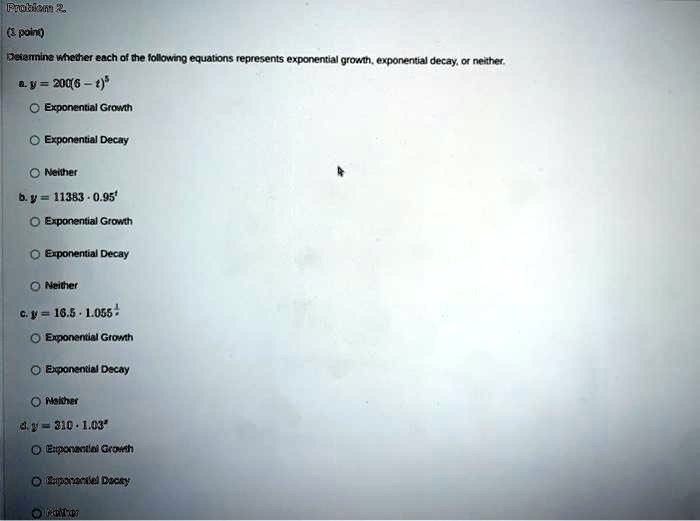 Fyobim 6pq pemuee whether each 0f the tolowng equaton...