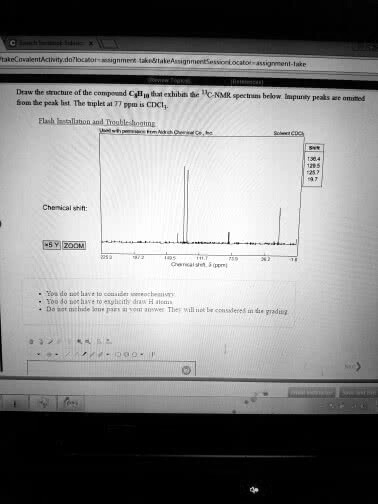 Draw the structure of the compound C4H8O that exhibits the ^13C-NMR ...