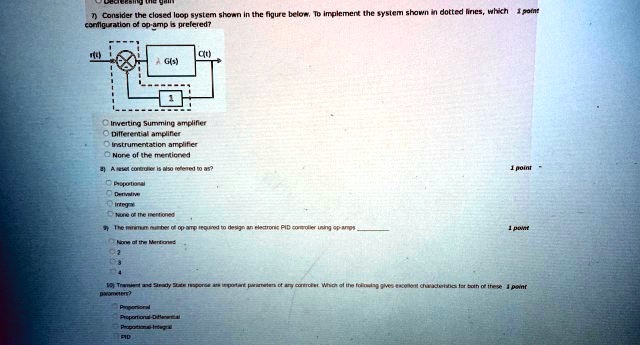 gan 7) Consider the closed loop system shown in the figure below. To implement the system shown ...