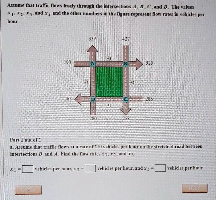 assume that trafiic flons freely through the intersections a b cand d ...