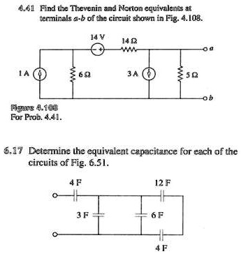 SOLVED: 4.1 Find the Thevenin and Norton equivalents at nodes -b of the circuit shown in Fig. 4. ...