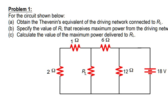 problem 1 for the circuit shown below obtain the thevenins equivalent of the driving network ...