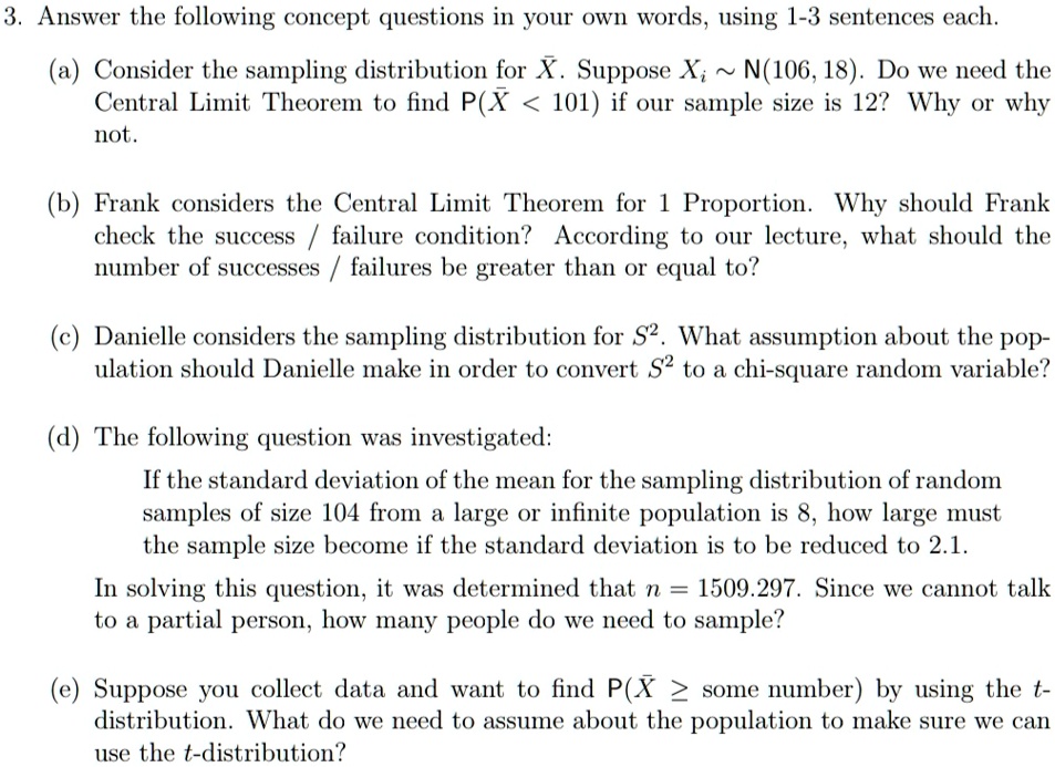 SOLVED: 3. Answer the following concept questions in your own words ...