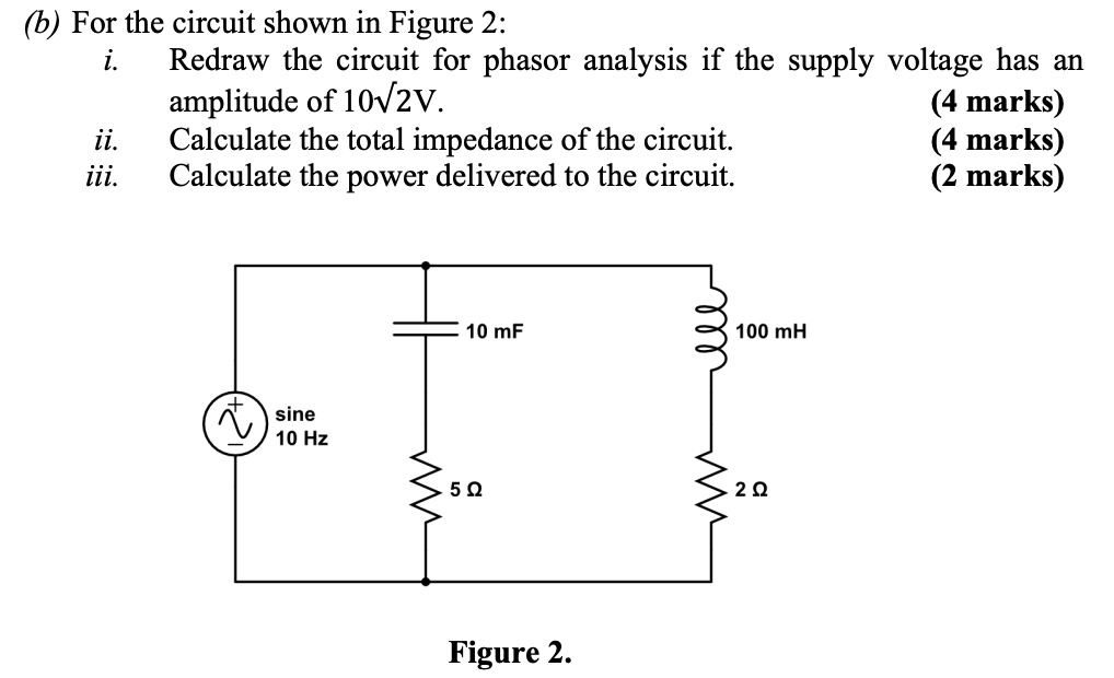 SOLVED: (b) For the circuit shown in Figure 2: i. Redraw the circuit ...