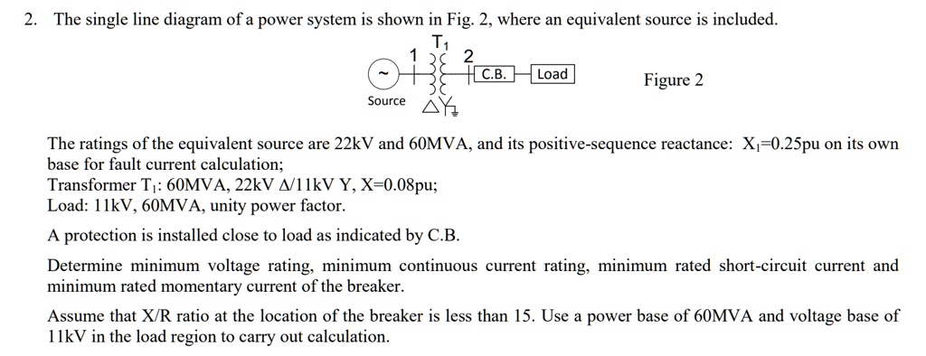 SOLVED: The single-line diagram of a power system is shown in Fig. 2 ...