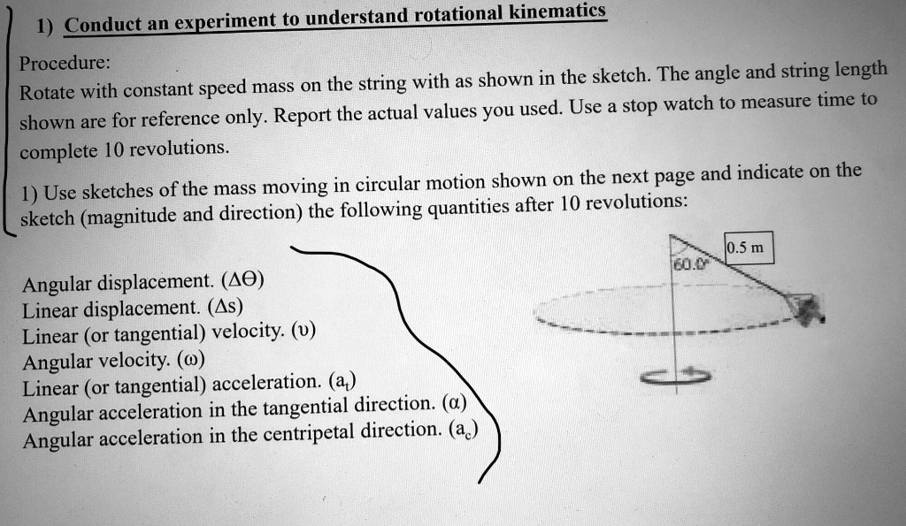 SOLVED: Conduct an experiment to understand rotational kinematics ...